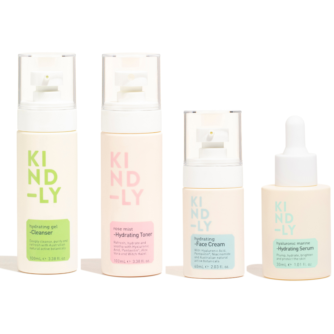 Hydration Heroes Bundle - Cleanser, Hydrating Serum, Hydrating Face Cr – KIND-LY