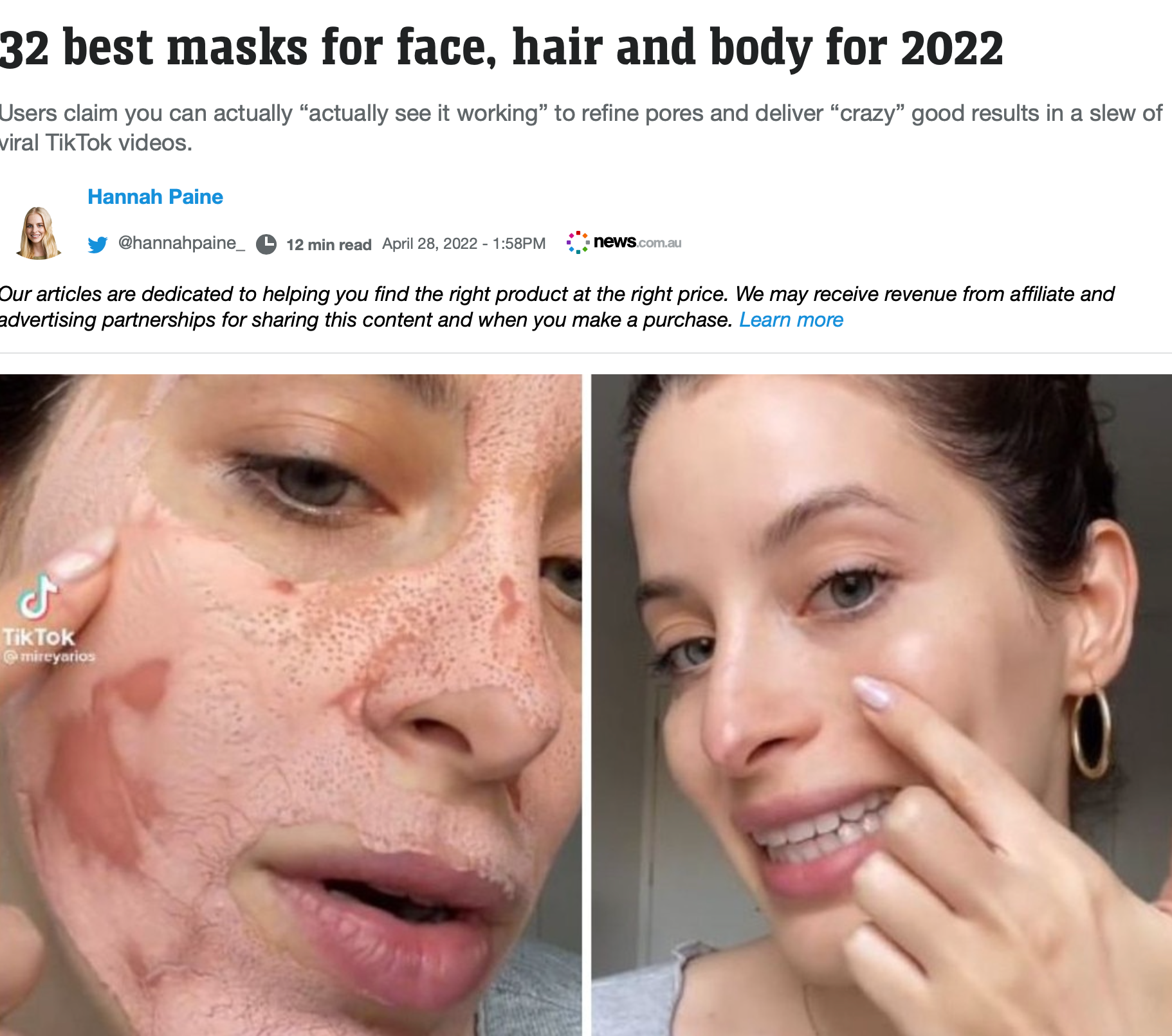 News.com.au: 32 Best Masks for Face, Hair & Body for 2022 – KIND-LY
